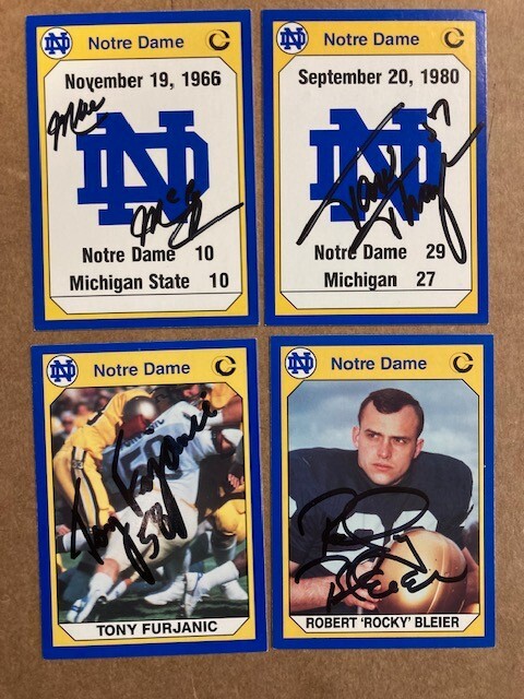 Tom Thayer Signed 1990 Notre Dame Collegiate Card(Auction for 1 Card)w ...