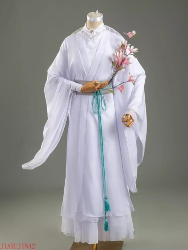 TGCF Tian Guan Ci Fu Xie Lian Bamboo Hat Wig Hanfu Dress Outfit Cosplay ...