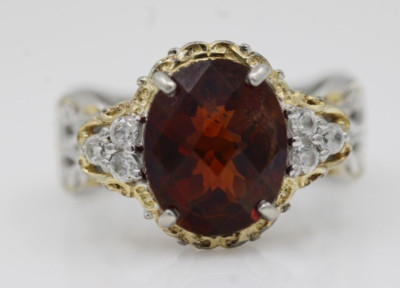 Michael Valitutti Gems en Vogue Sterling Silver & Gold Garnet Ring Size ...