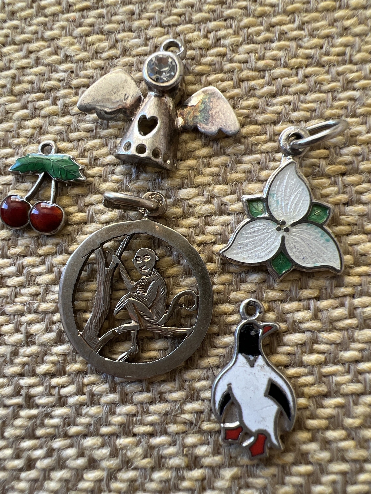 Vintage 800 Silver German Charm Small Begging Good Luck Rare Enameled ...