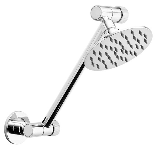 Raymor MALANEY ROUND SHOWER ARM & ROSE 1/2" BSP Female Thread, Chrome ...