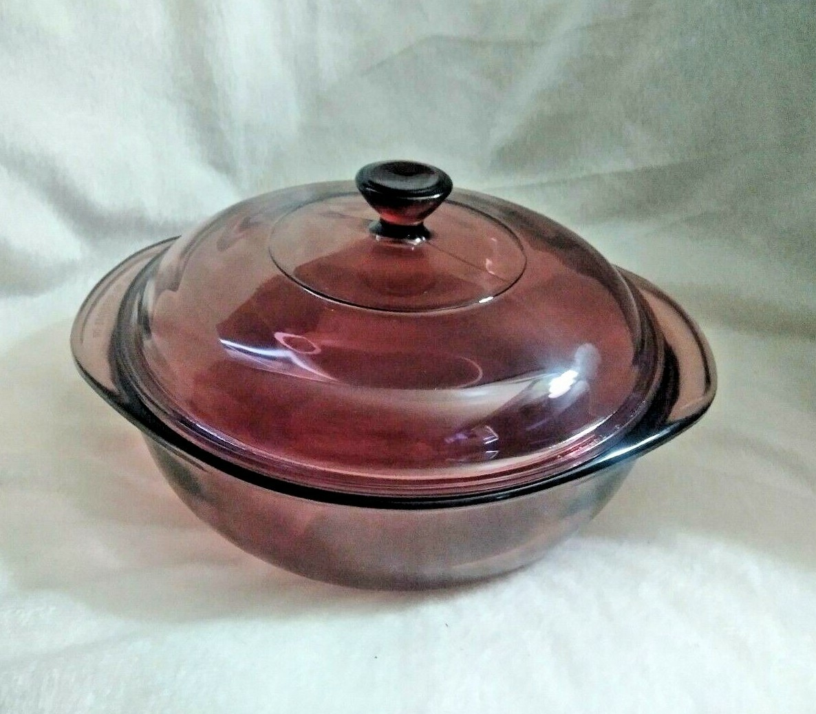 Pyrex Cranberry 1.5 Qt L Glass Casserole Dish Bowl with Lid #023 ...