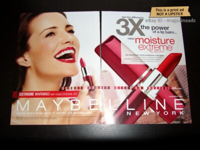 MAYBELLINE Cosmetics 2-Page PRINT AD 2005 BEAUTIFUL WOMAN LIPS Kristin ...