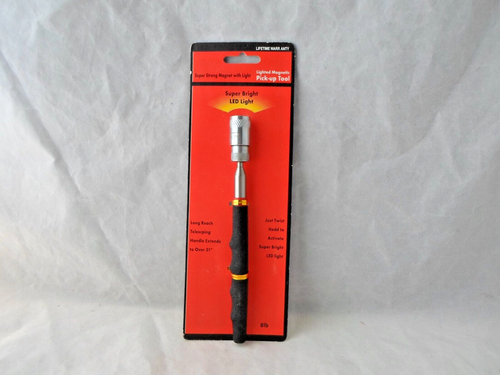 8 Lb Pull Force Magnetic Pickup Tool Telescoping Handle LED Light B26 ...