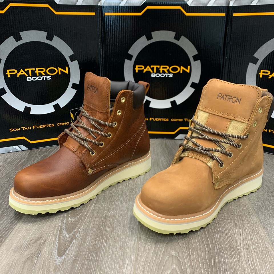 MEN'S SOFT WORK BOOTS GENUINE LEATHER OIL RESISTANT ROUND TOE LACE UP ...