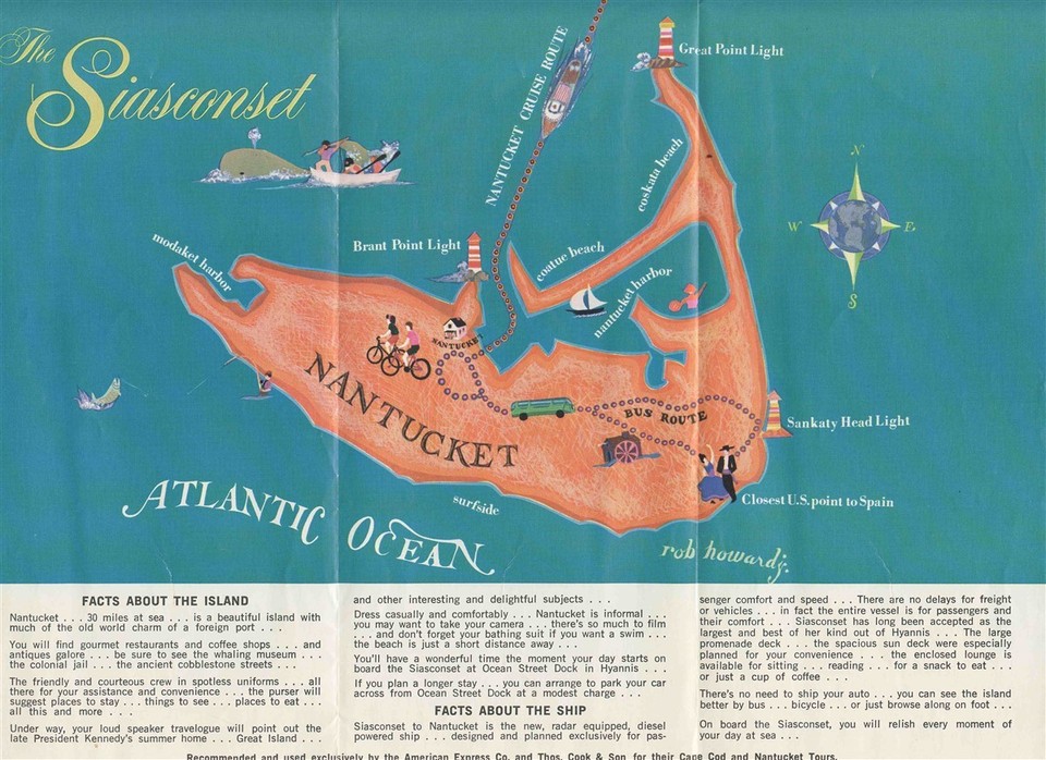 Siasconset 800 Passenger Cruise Ship Nantucket Brochure Hyannis ...