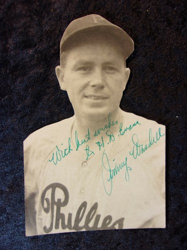 Vintage 1940's George Burke Type 1 Jimmy Wasdell Phillies Signed Die ...
