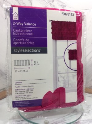 2 - Way Valance By Style Selections LAVENA - Fuschia 50" x 17" Rod ...
