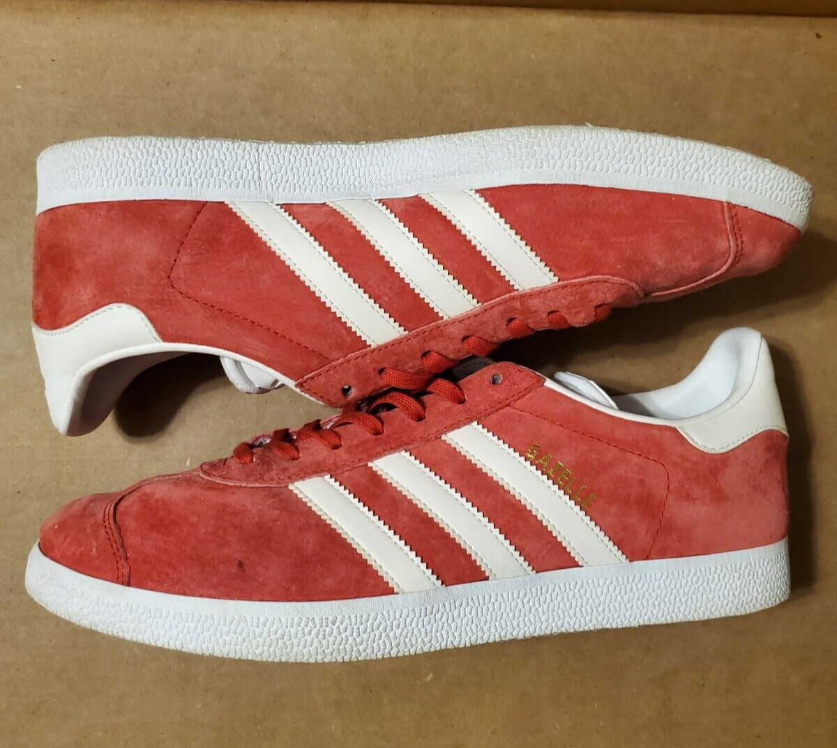 Adidas Originals Gazelle Scarlet Red White Mens 10 Sn… - Gem