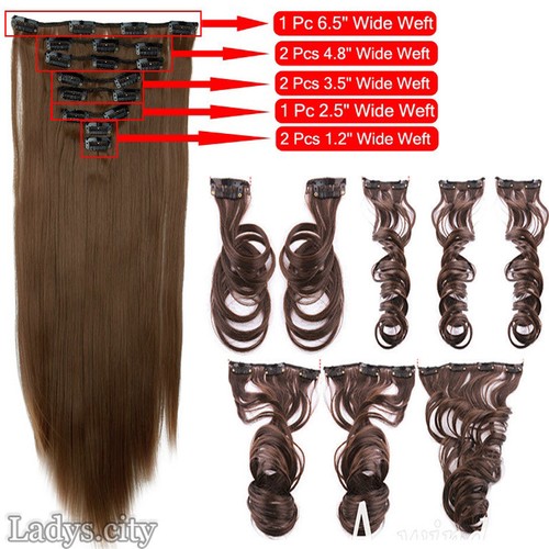 ON CLEARANCE Clip in 100% Real Natural as Human Hair Extensions 8 Pcs ...