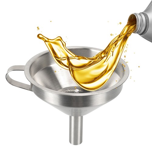 Kitchen Large Funnel Comfortable Grip Stainless Steel Funnel Stable For ...