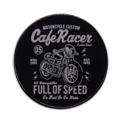 Cafe Racer Ton-up Rocker Motorcycle Pin Badge Metal Enamel Retro Ace ...