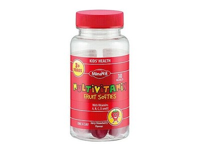 Minavit Kids' Multivitamin Fruit Softies With Vitamins A, B, C, D, E 60 ...
