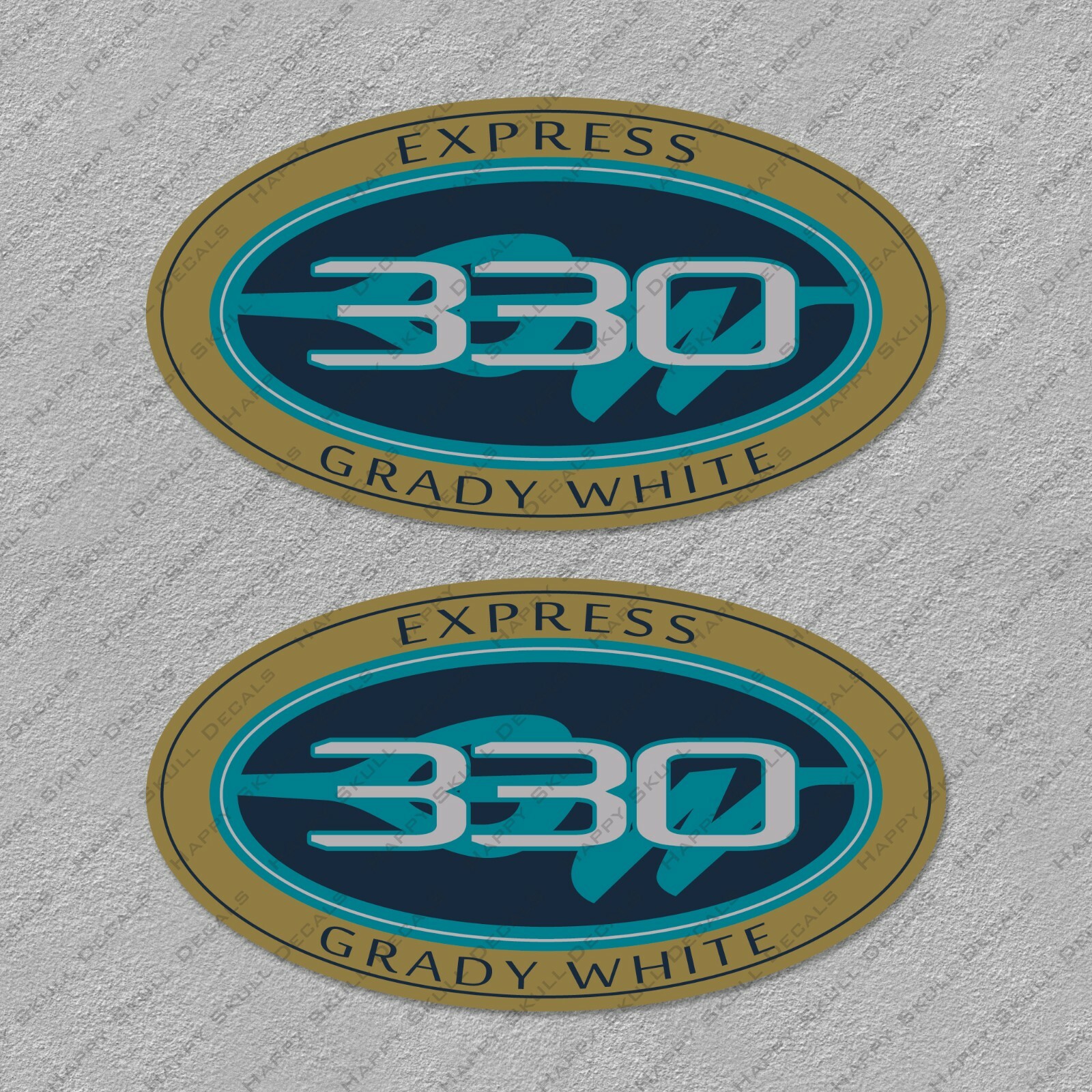 GRADY WHITE 330 EXPRESS LOGO DECALS STICKERS Set of 2 5" LONG | eBay