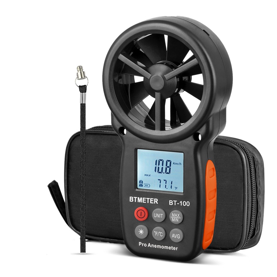 BTMETER BT-100 Anemometer Wind Speed Meter Air Flow Volume Hand-held ...