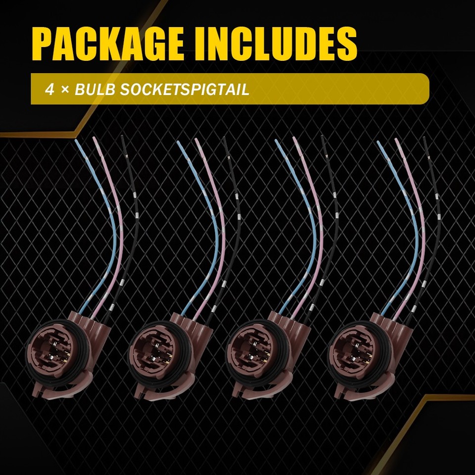 4x 3157 4157 Bulb Socket Brake Turn Signal Light Harness Wire Plug ...
