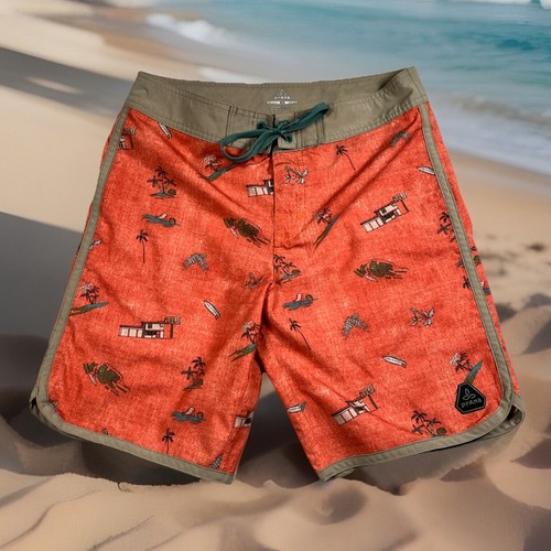 PrAna Board Shorts Mens 30 Rust Surfing Beach UPF 50+ Swim Trunks | eBay