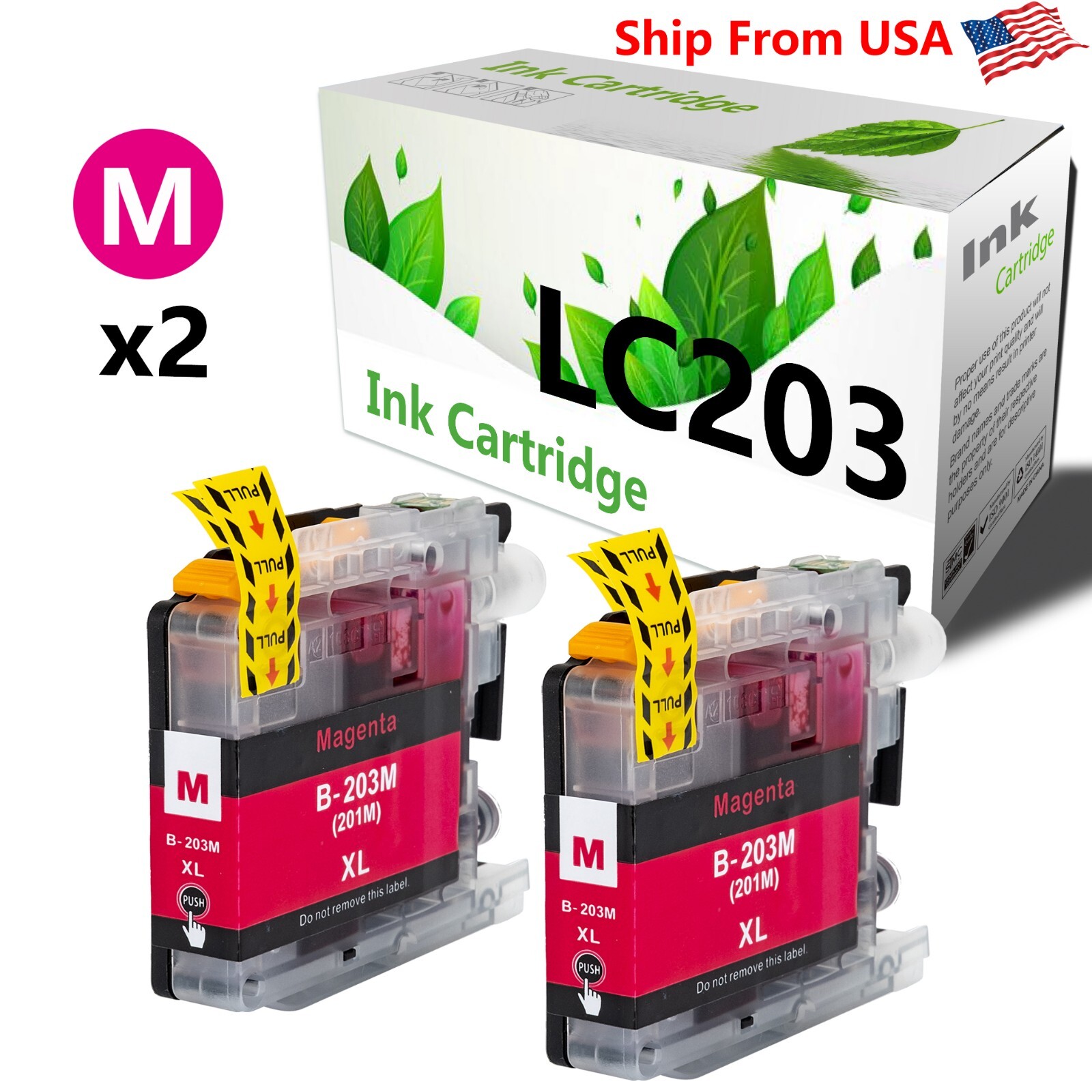 (2PK,Magenta) LC203XL LC203 Ink Cartridge for MFC-J4620DW MFC-J880DW ...