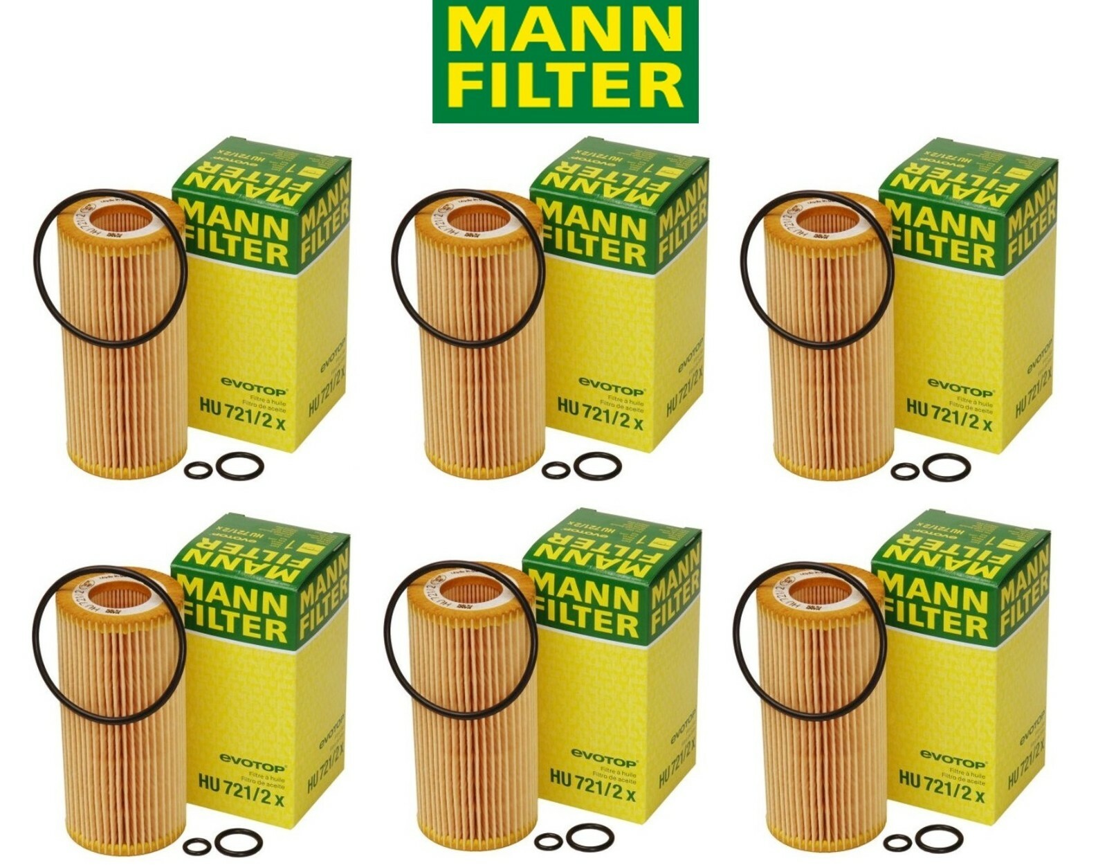 MANN Set 6 Engine Oil Filters Cartridge For MB W211 S211 E320 L6 3.2 ...