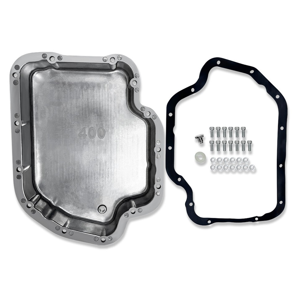 Turbo TH400 Finned Aluminum Transmission Oil Pan 2 1/4" Polished w ...