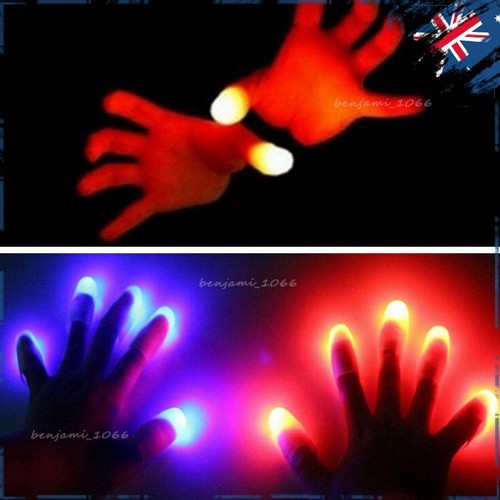 2-10pcs Magic Light Up Finger Fingers LED Tricks Thumb Props Lights ...