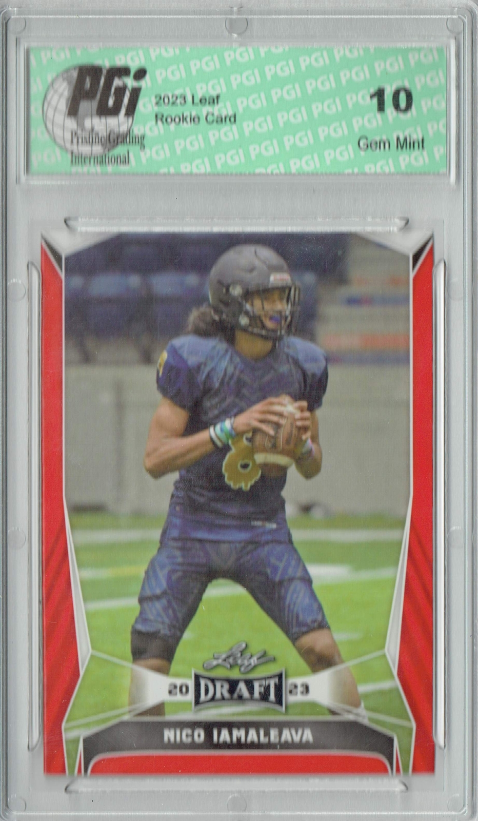 Nico Iamaleava 2023 Leaf Football #27 Red SP Rookie Card PGI 10 | eBay