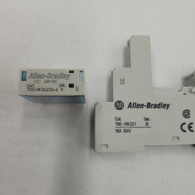 ALLEN BRADLEY 700-HK36AZ24-4 SER. B Safety Relay & 700-HN221 BASE | eBay