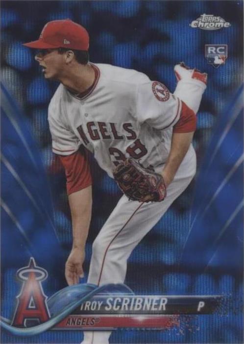 2018 Topps Chrome - Troy Scribner #164 Blue Wave Refractor /75 (RC) for sale online | eBay
