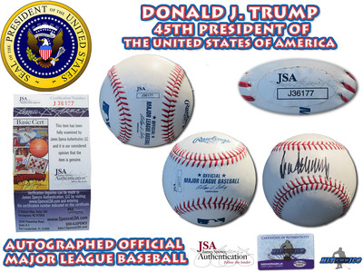 President DONALD J. TRUMP Signed Autographed OML Baseball JSA AUTHENTIC ...
