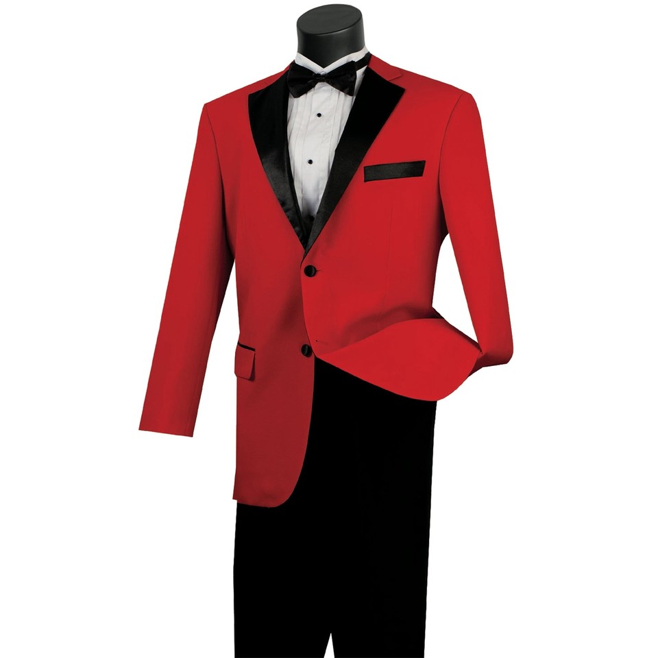 Big And Tall Mens Red Classic Fit Tuxedo Wedding Suit New Ebay