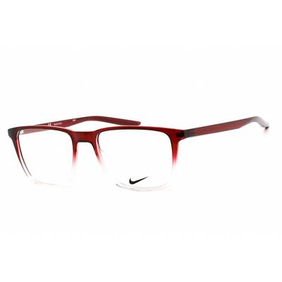Nike Unisex Eyeglasses Rectangular Shape Dark Beetroot Fade Frame NIKE ...
