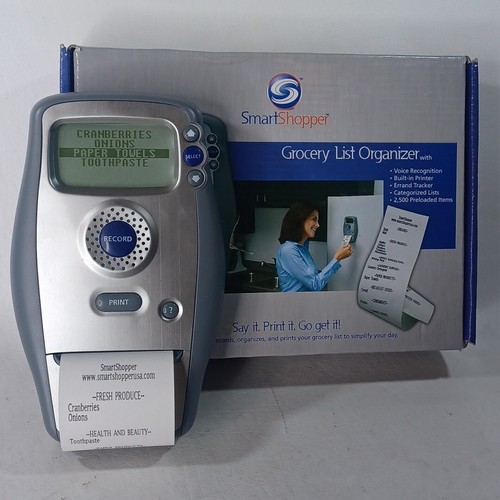 SmartShopper Grocery List Organizer Voice Recognition Printer SS101 ...