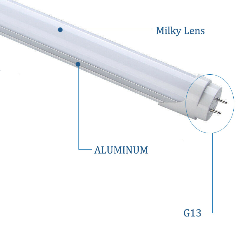 4ft T8 LED Tube Light 22W 6500K 25 Pack Ballast Bypass Single End Power ...