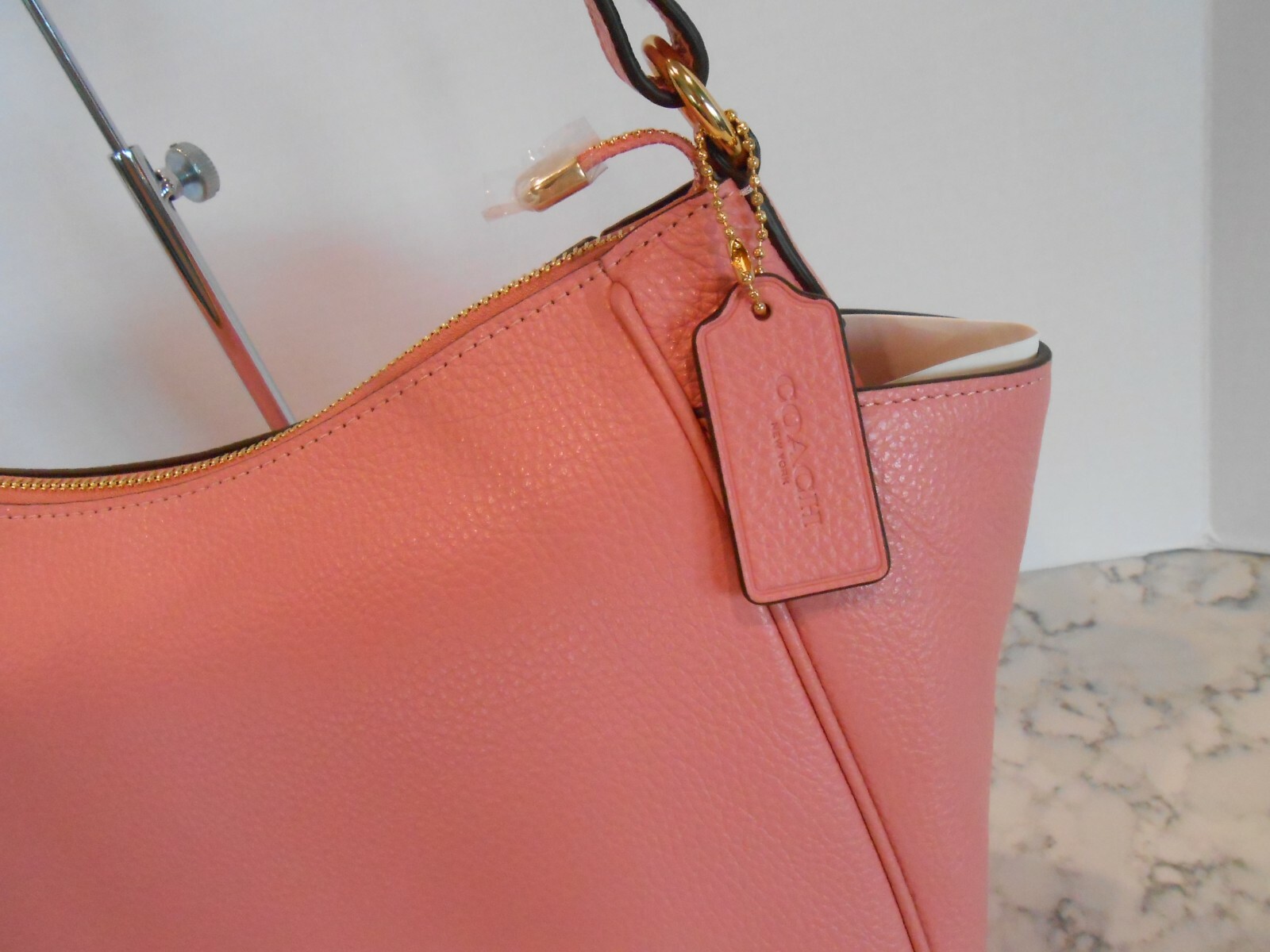 COACH C2853 Rori Pebble Leather Shoulder Bag BUBBLEGUM PINK for sale ...