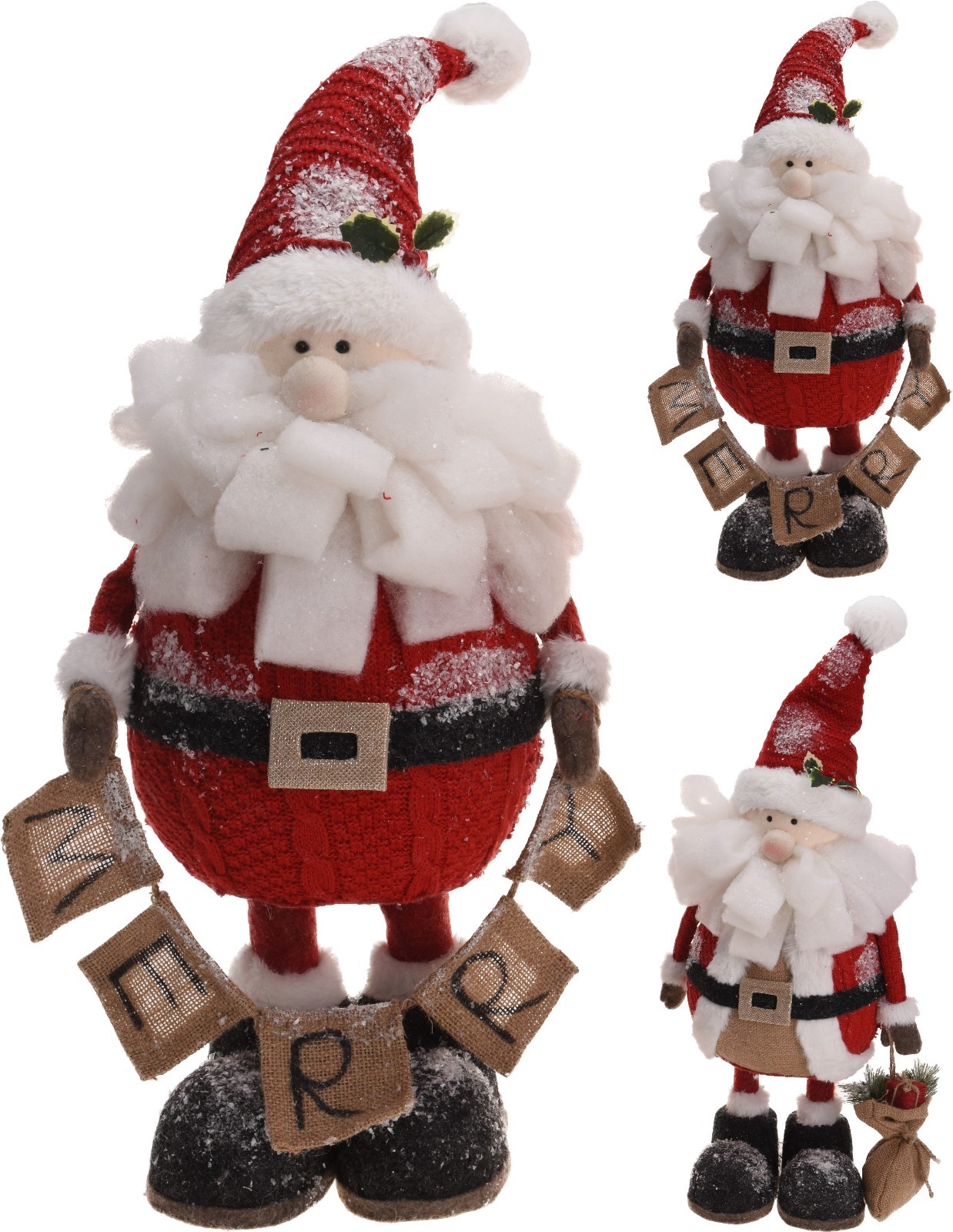 64cm Large Santa Claus Figurine Standing Father Christmas Figure Xmas ...