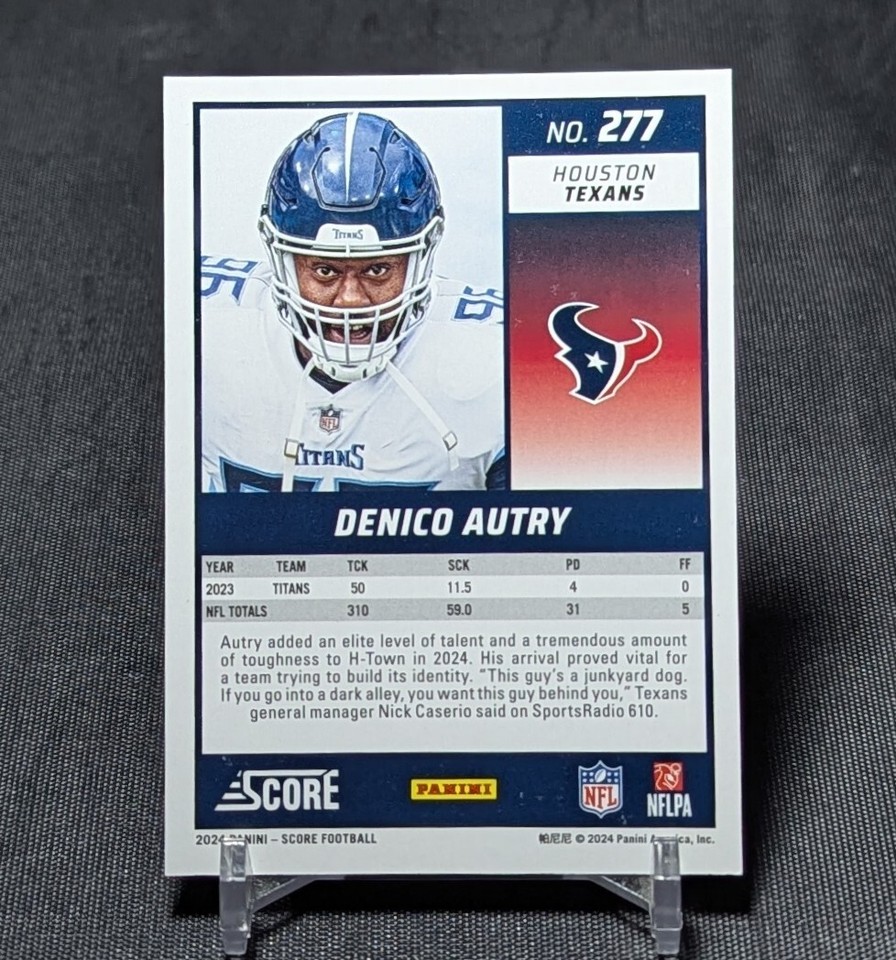 Denico Autry Green Spokes Holo Foil /180 2024 Score Football #277 ...