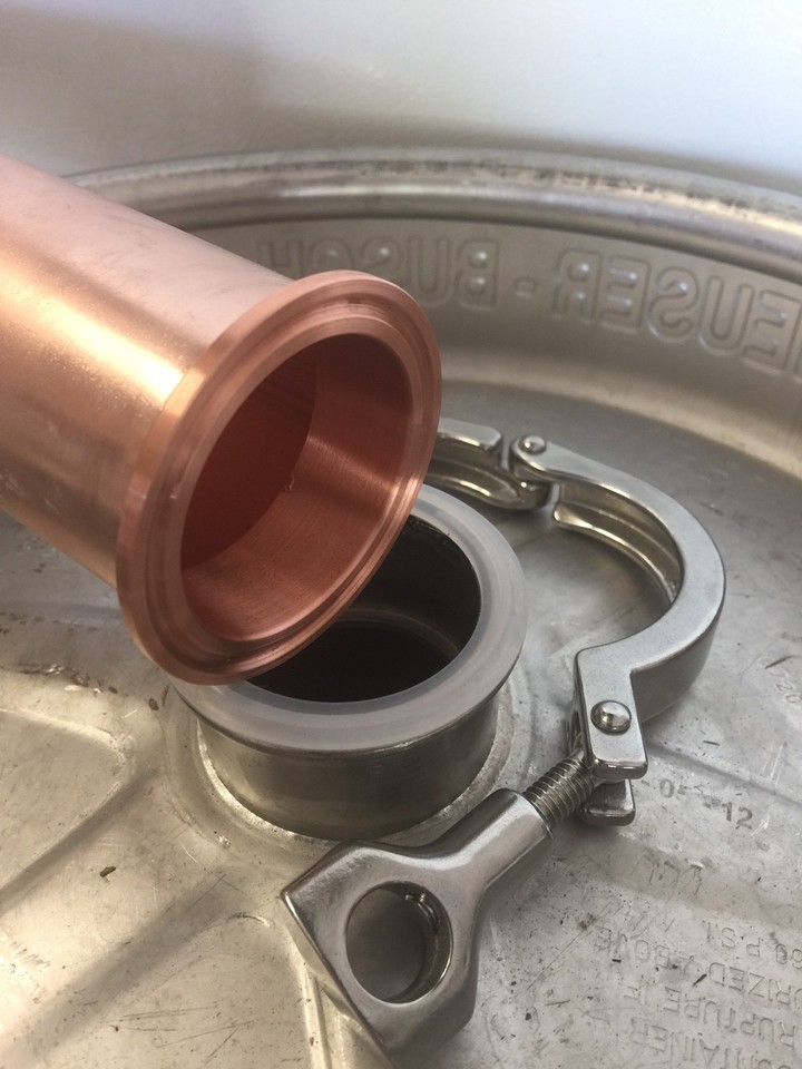 2" Copper Ferrule & Stainless Tri Clamp Keg Still Adapter Kit Fits2 ...