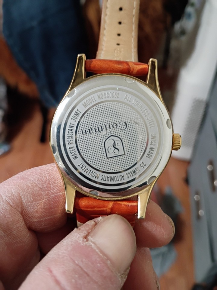 S.Coifman Automatic Swiss 25 Jewel Day/Date Leather Strap Pre-Owned ...