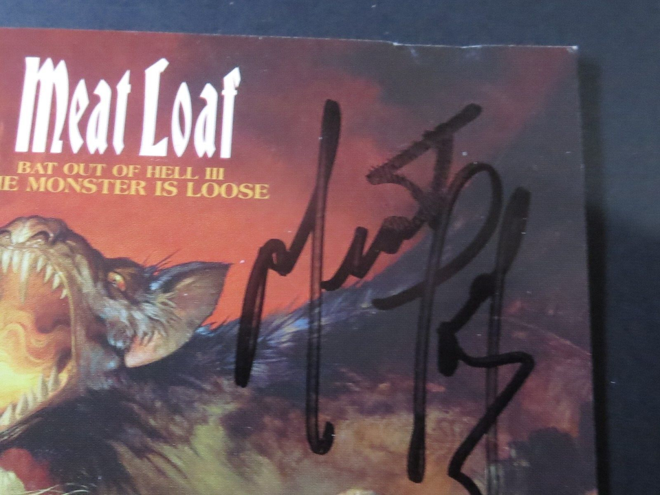 MEATLOAF SIGNED BAT OUT OF HELL THE MONSTER IS LOOSE CD COVER JSA COA ...