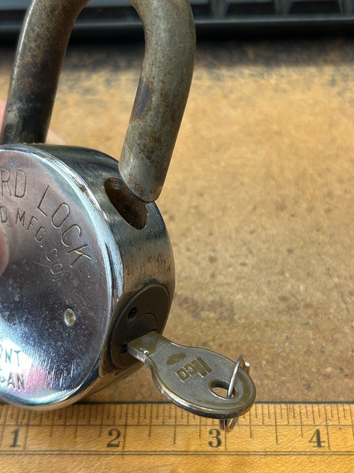 HEAVY DUTY Vintage HURD LOCK PADLOCK Almont Michigan + key WORKING | eBay