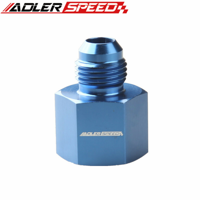 2PCS Aluminum Fuel Hose Reducer Fitting Adapter Blue -8AN AN8 Female To ...