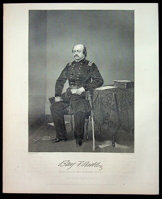 1862 Civil War Engraving Portrait Print General Benjamin Butler Alonzo ...