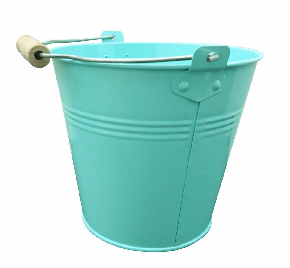 16CM METAL TIN HERB FLOWER BUCKET POT PLANTER WEDDING FAVOURS SWEET ...