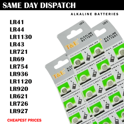 LR44, LR41, LR1130, LR43, LR936, LR754 1.5v Battery Button Batteries ...
