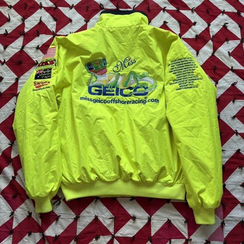 Team Geico Powerboat Racing Jacket Mens M Yellow Australia Speedboat ...