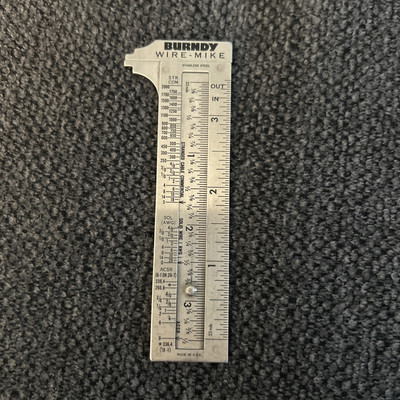 Vintage Burndy Wire-Mike Wire Gauge Micrometer S. Steel Pocket Caliper ...