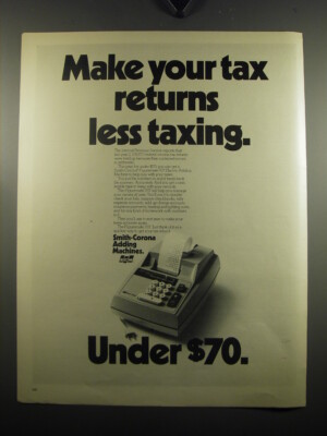 1971 SCM Smith-Corona Adding Machines Ad - Make your tax returns less ...