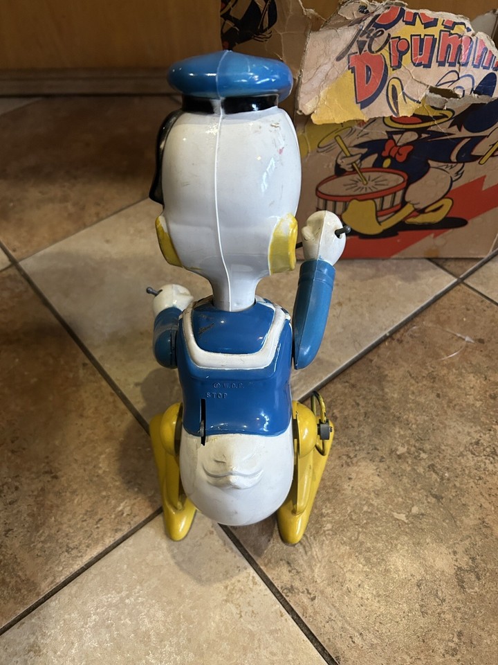 Vtg 1950s Marx Disney Donald Duck Drummer Tin Litho Wind Up Toy | eBay