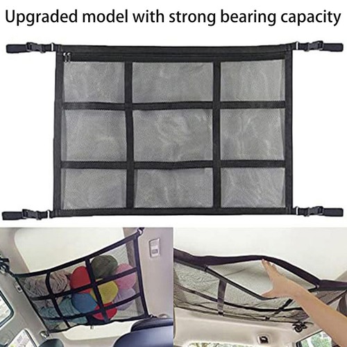 Car Roof Storage Organizer Elasticity Mesh Car Ceiling Cargo Net Pocket ...