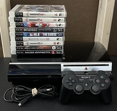 Sony Playstation 3 PS3 160GB System Fat Console-CECHP01 bundle W/ 9 ...